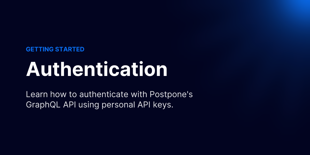 Authentication - Postpone API Docs